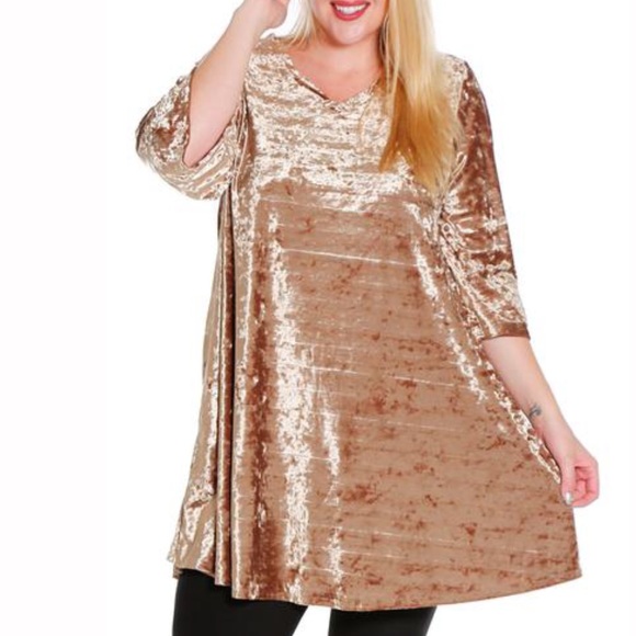 Dresses | Velour Crush Velvet Plus Size Tunic Top Dress Xl | Poshmark